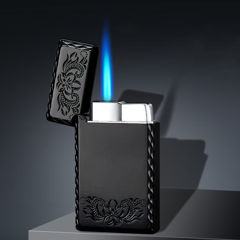 2020 New 1300C Blue Flame Butane Turbo Lighter Square Mini Gas Lighter ...
