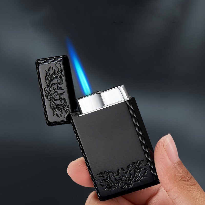 2020 New 1300C Blue Flame Butane Turbo Lighter Square Mini Gas Lighter ...