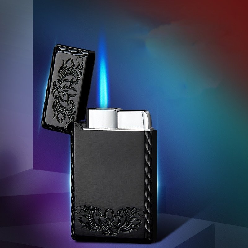 2020 New 1300C Blue Flame Butane Turbo Lighter Square Mini Gas Lighter ...