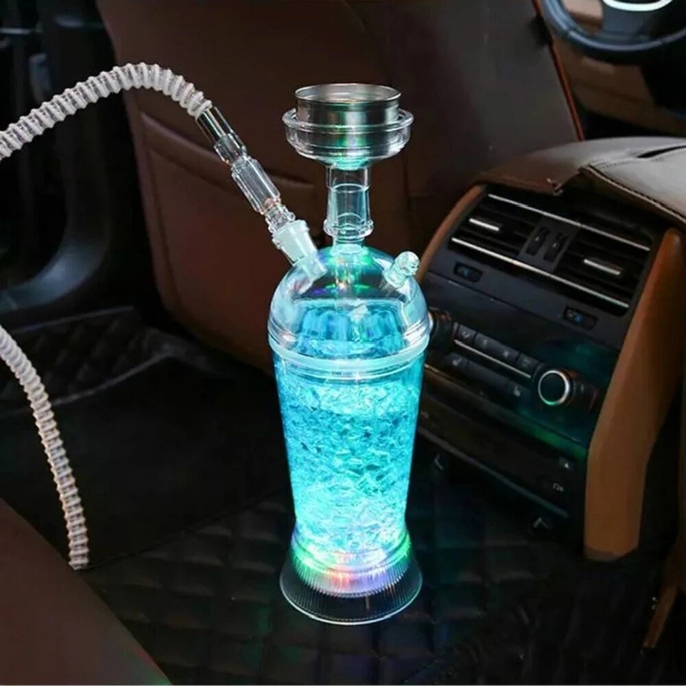 Acrylic Hookah for Smoking Shisha Pipe Set Portable LED Light Complete ...