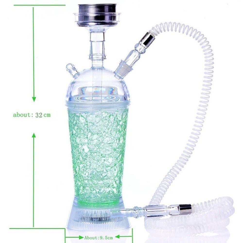 Acrylic Hookah for Smoking Shisha Pipe Set Portable LED Light Complete ...