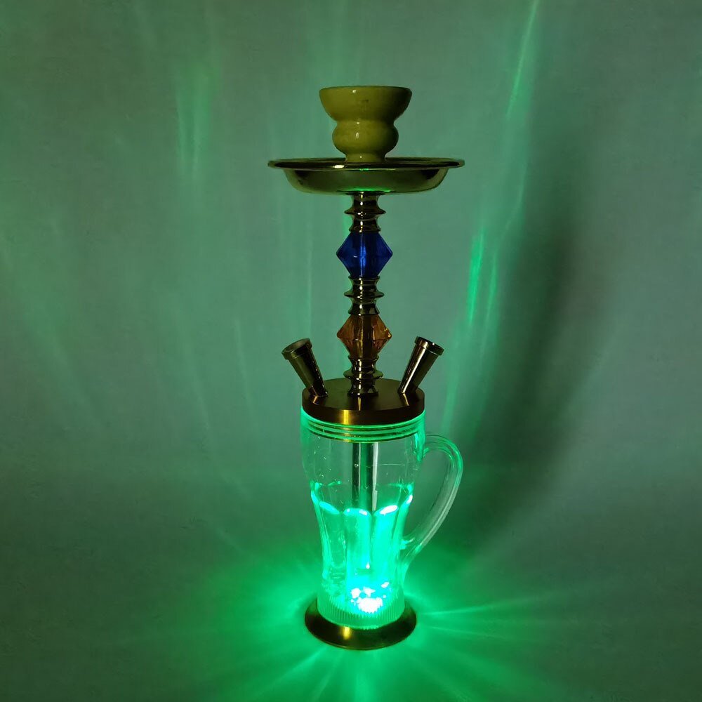 Acrylic Shisha Hookah Set with LED Light Chicha Charcoal Tray Nargile ...