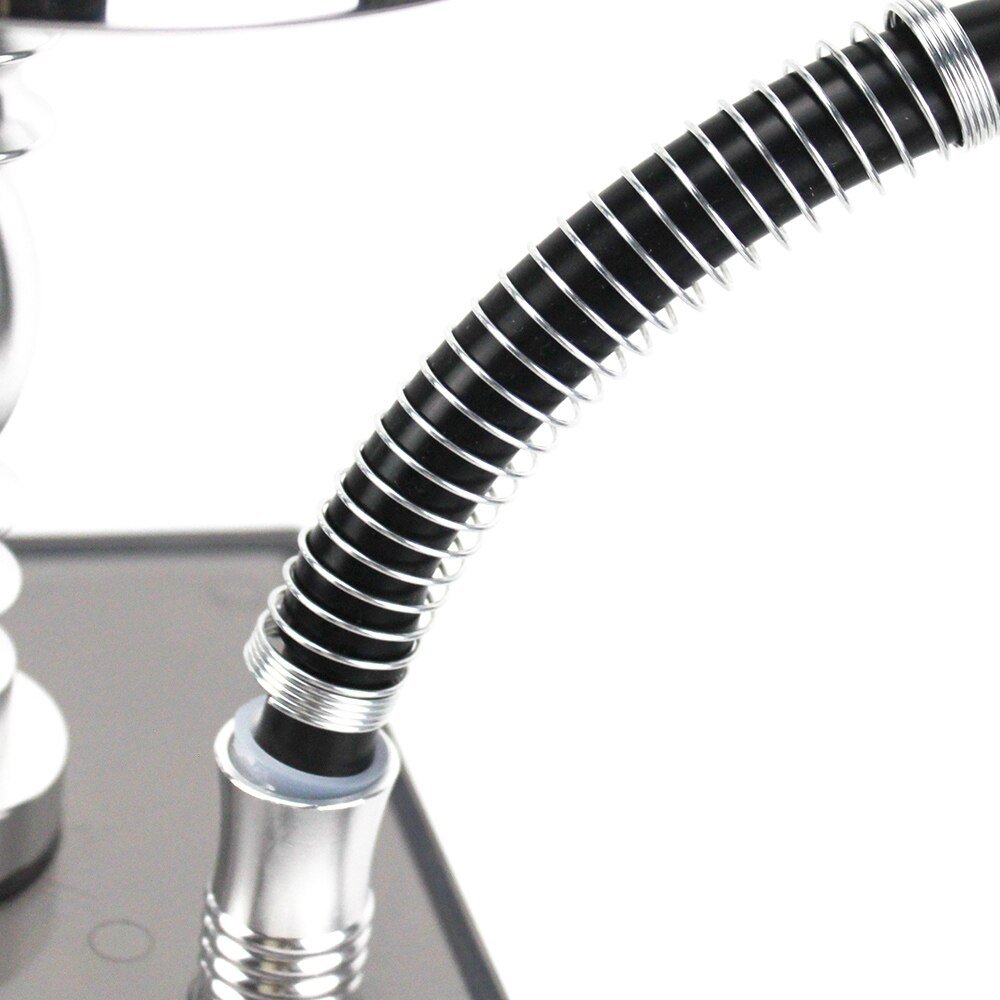 Cube Acrylic Hookah Box Set with 2 Hose Silicone Bowl LED Light Shisha ...
