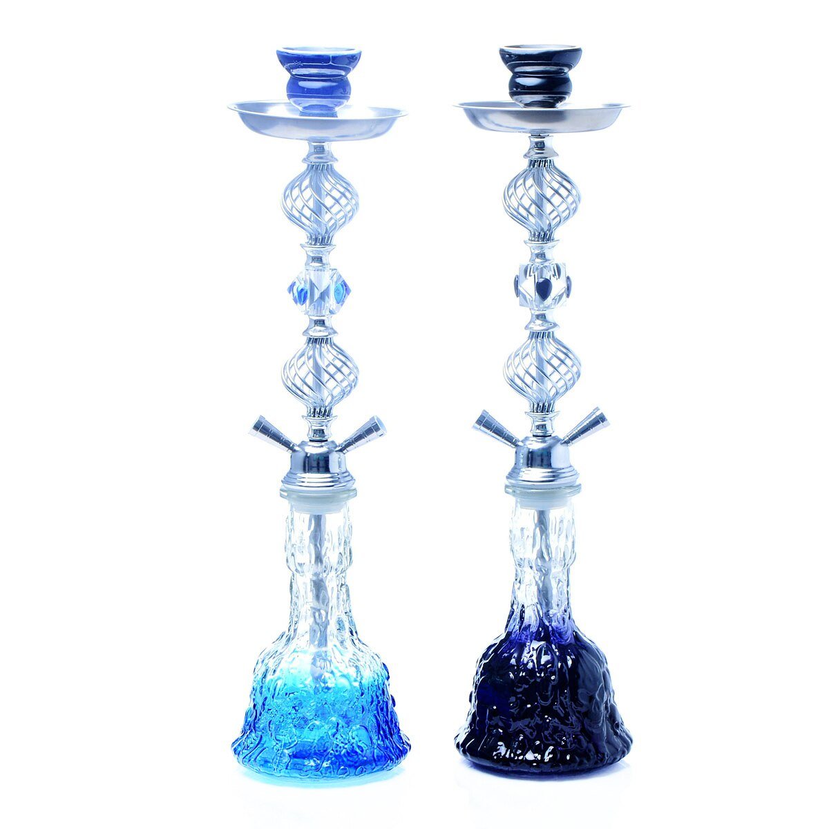DEJAYA Glass Hookah Shisha Pipe Crystal Crafts Double Hose Chichas with ...