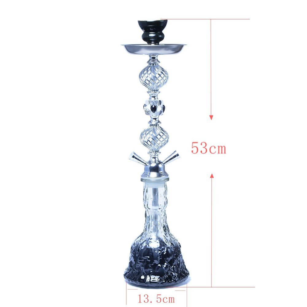 DEJAYA Glass Hookah Shisha Pipe Crystal Crafts Double Hose Chichas with ...