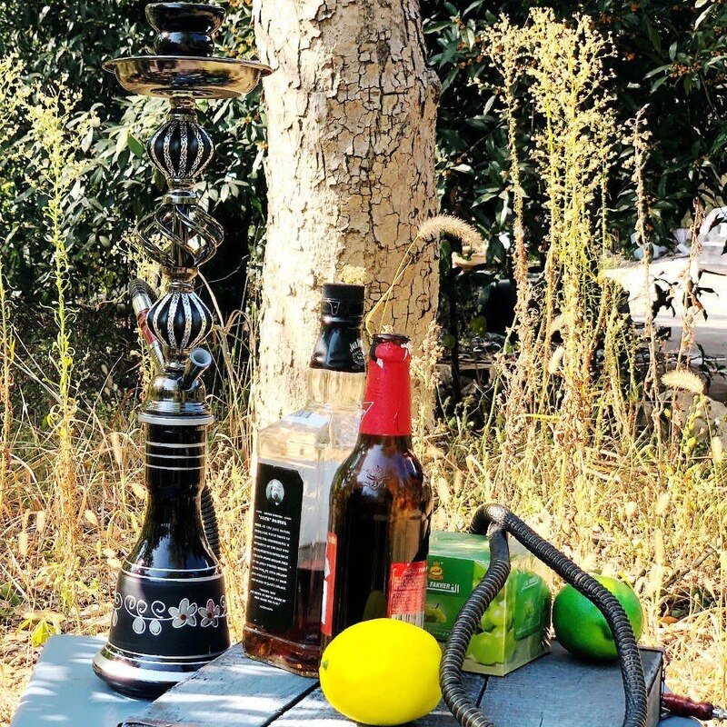 Glass Hookah Shisha Set Large Sheesha Water Pipe Contain Double Hose ...