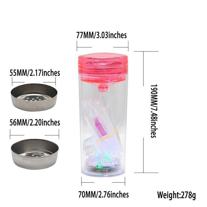 Portable Hookah Shisha Set Plastic Bottle for Smoking Sheesha with LED ...